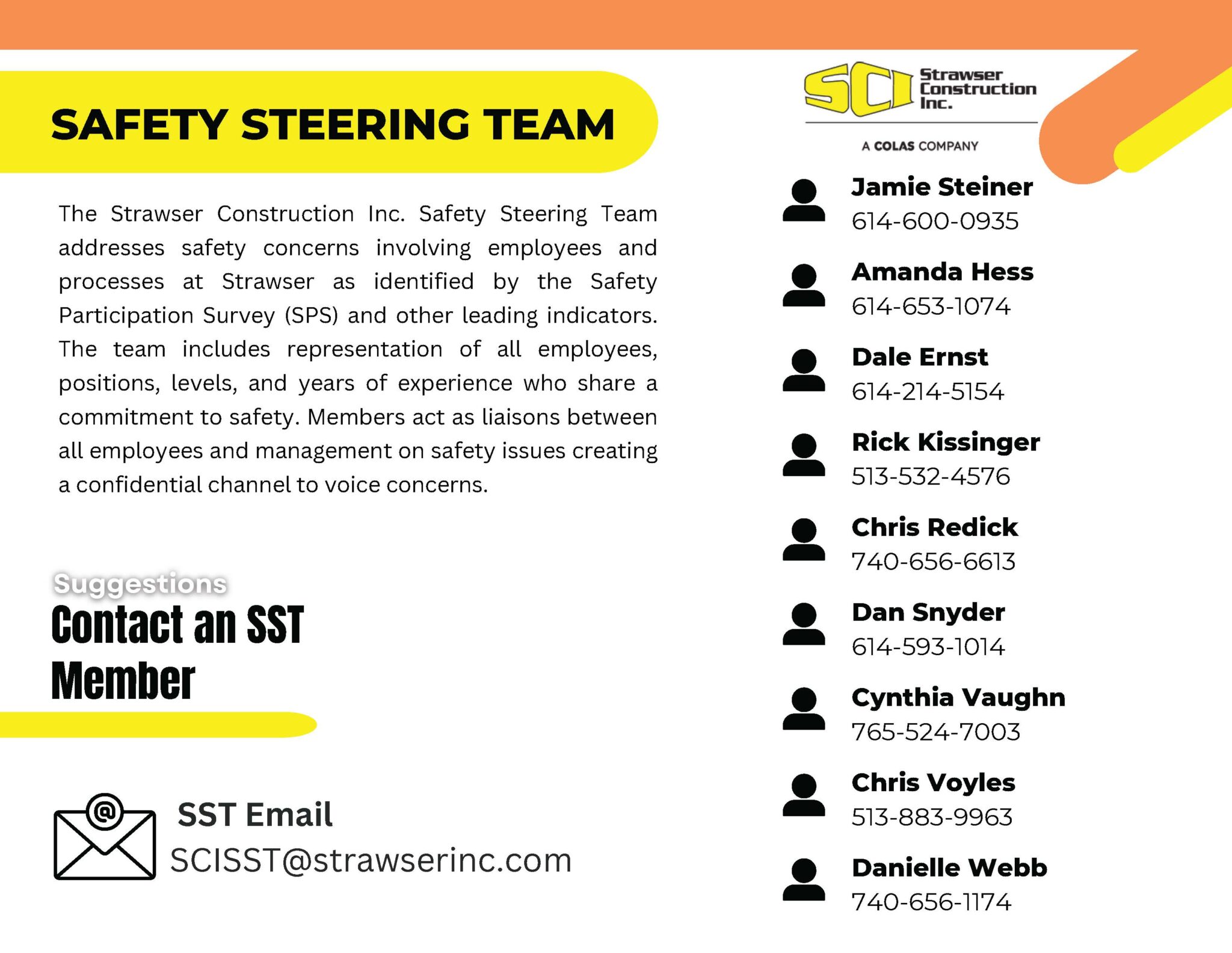 Safety Steering Team - Strawser Construction Inc.